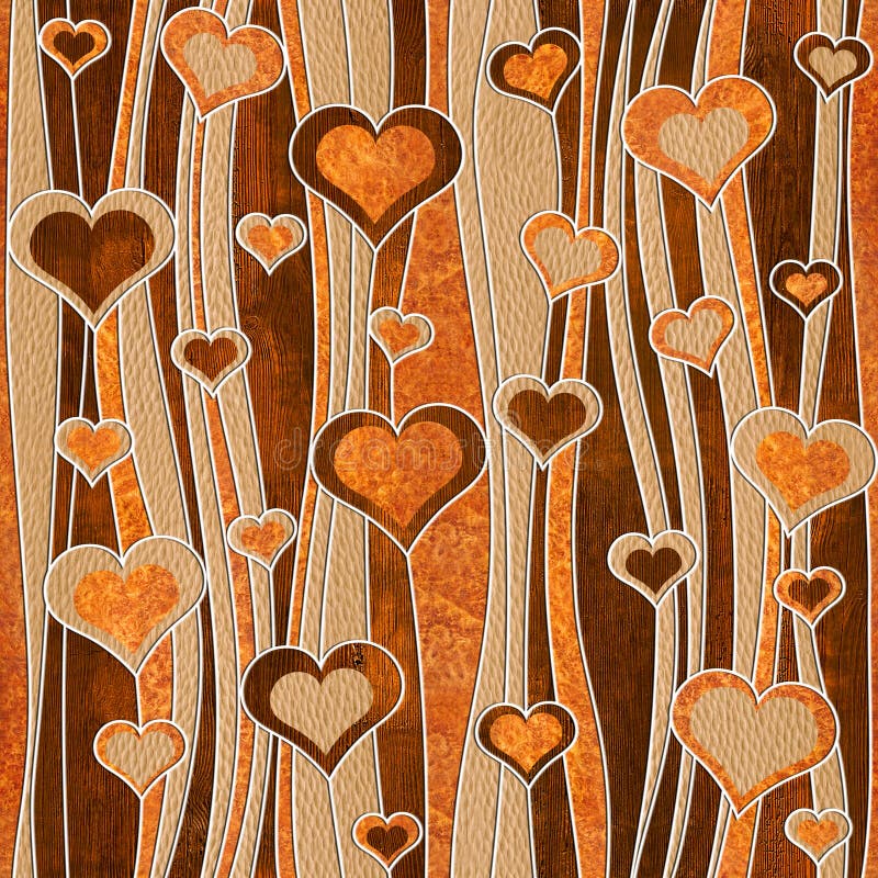 Decorative Pattern - Waves Decoration - Romantic Hearts - Seamle Stock ...