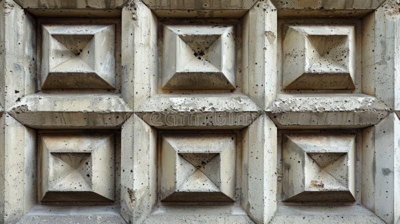Decorative Patterned Cinder Block Wall with Geometric Design in Urban ...