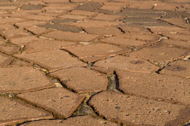 Decorative Pavement Closeup Side-view Stock Image - Image of material ...