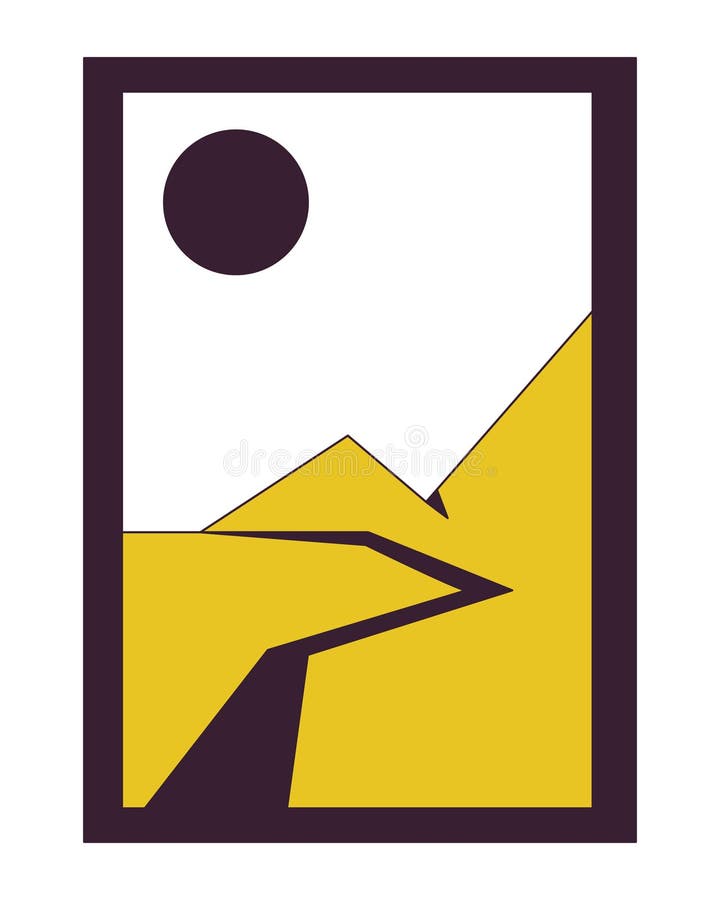 Decorative Picture on Wall Flat Line Color Isolated Vector Object Stock ...