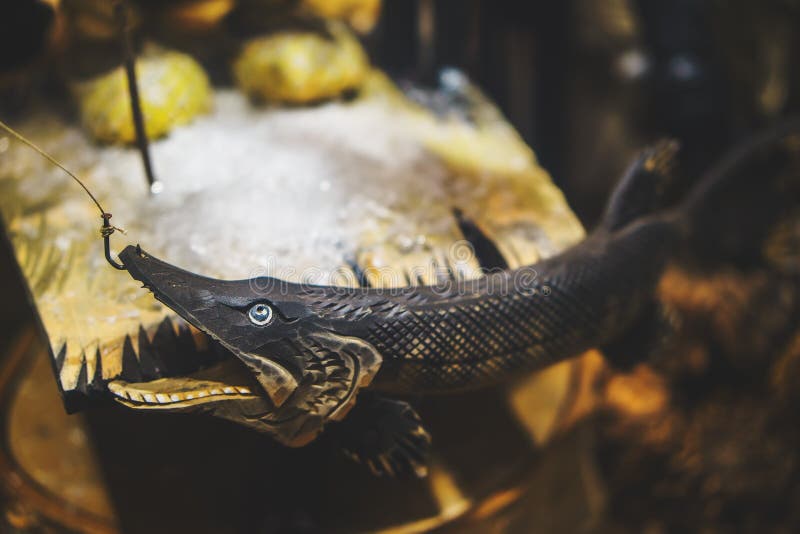 Decorative pike from wood stock image. Image of wild - 84130993