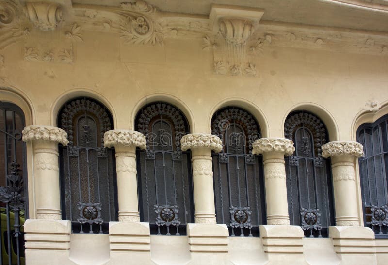 Decorative Pillars with Rod Iron Stock Photo - Image of arches, spain ...