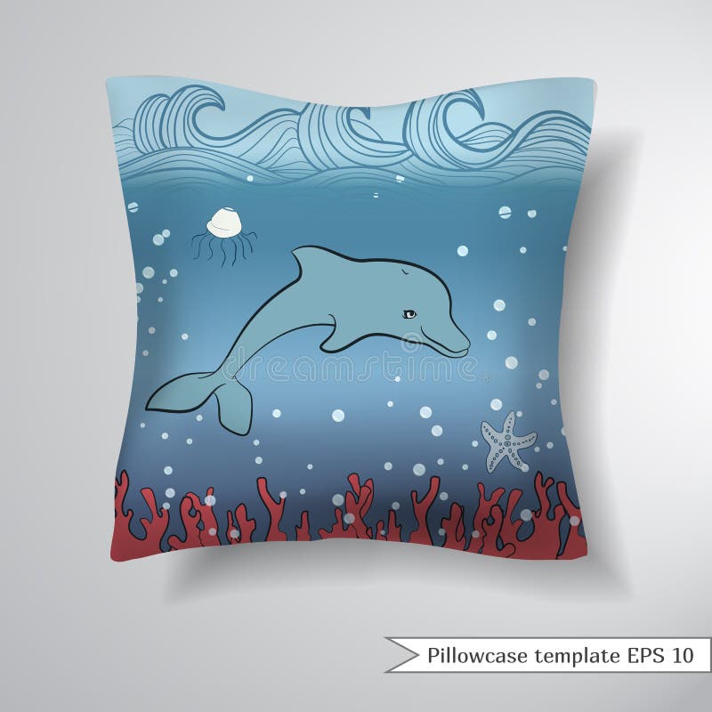 Decorative Pillowcase Design Template. Stock Vector - Illustration of ...