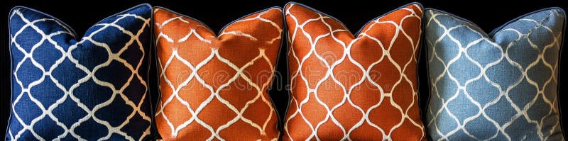 Decorative Pillows Displaying an Assortment of Patterns and Colors for ...