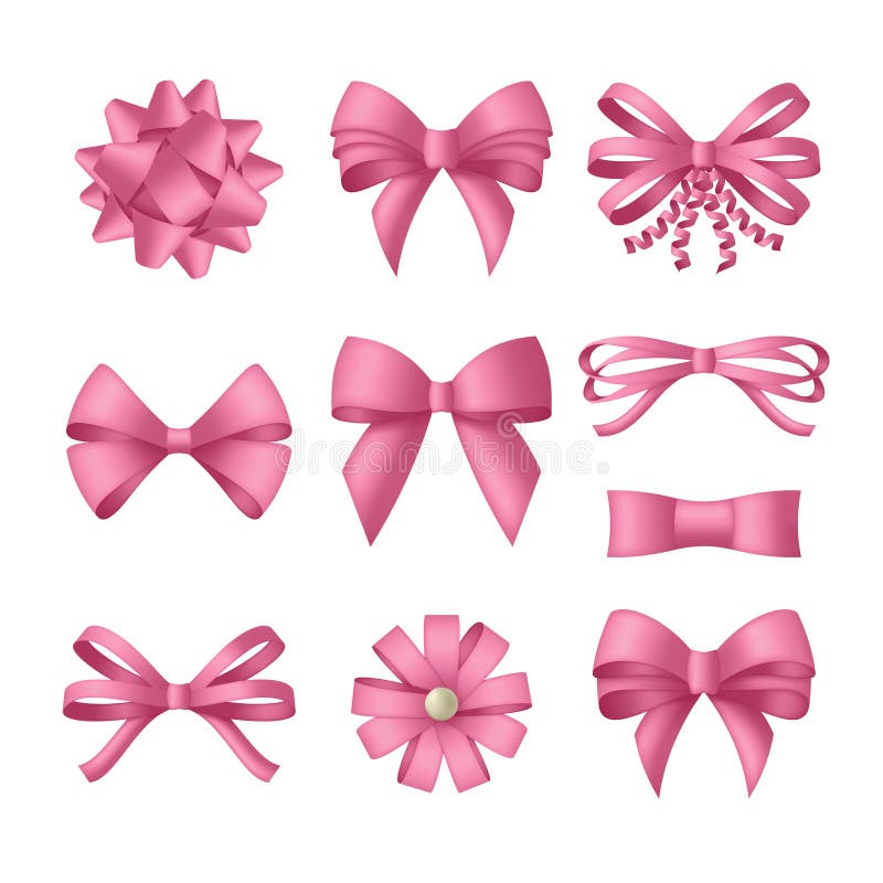 Decorative Pink Bow with Ribbons. Gift Box Wrapping and Holiday ...