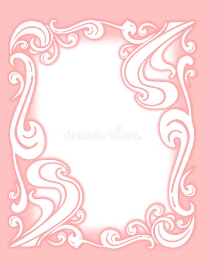Decorative Pink Flourish Border or Frame Stock Illustration ...
