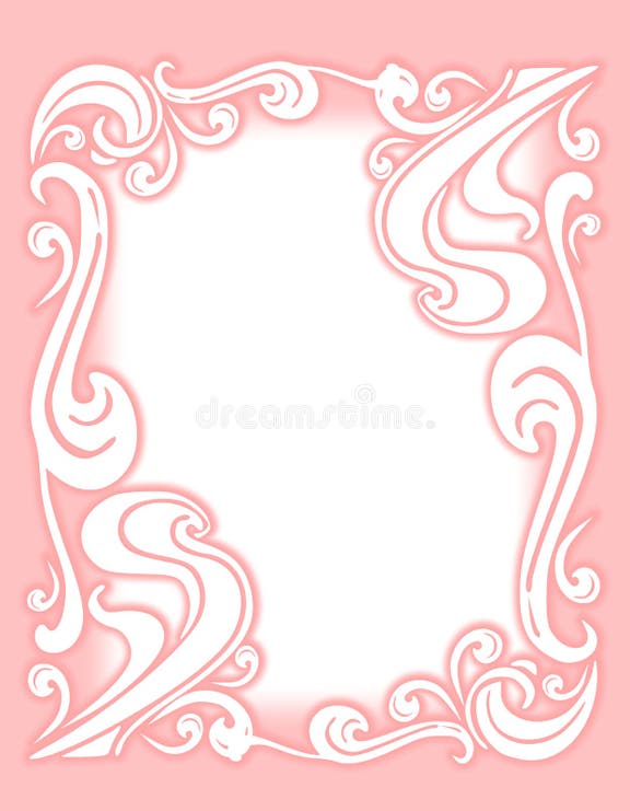 Decorative Pink Flourish Border or Frame Stock Illustration ...