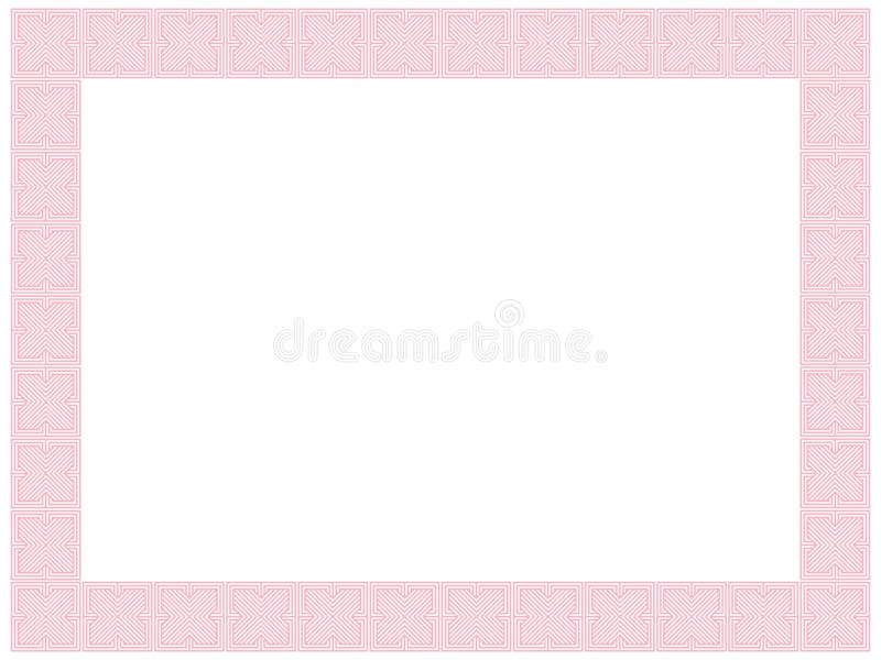 Decorative Pink Geometric Border Frame Vector Seamless Pattern Design ...