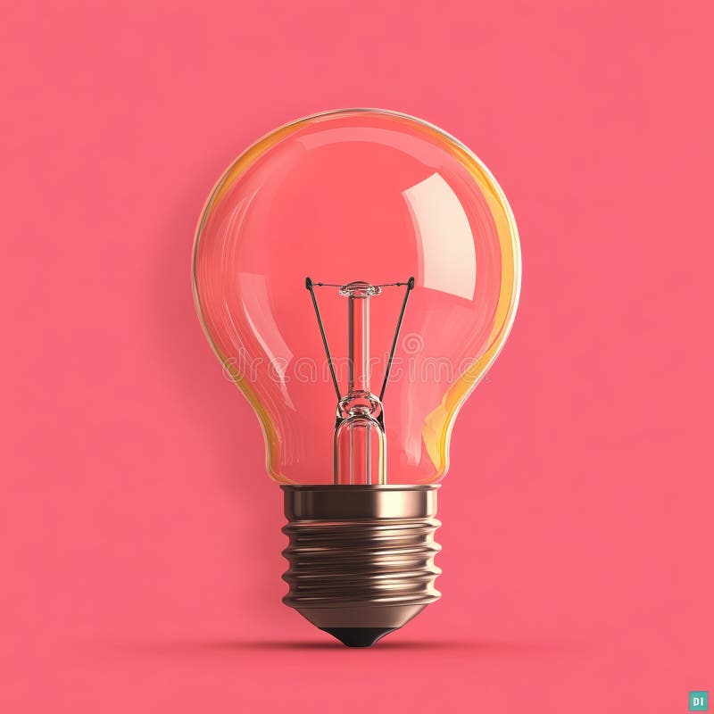 The Decorative Pink Light Bulb on a Pink Backdrop Symbolizes Stylish ...