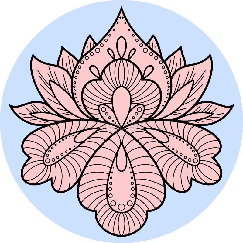 Round Lotus Calligraphic Border Stock Illustrations – 7 Round Lotus ...