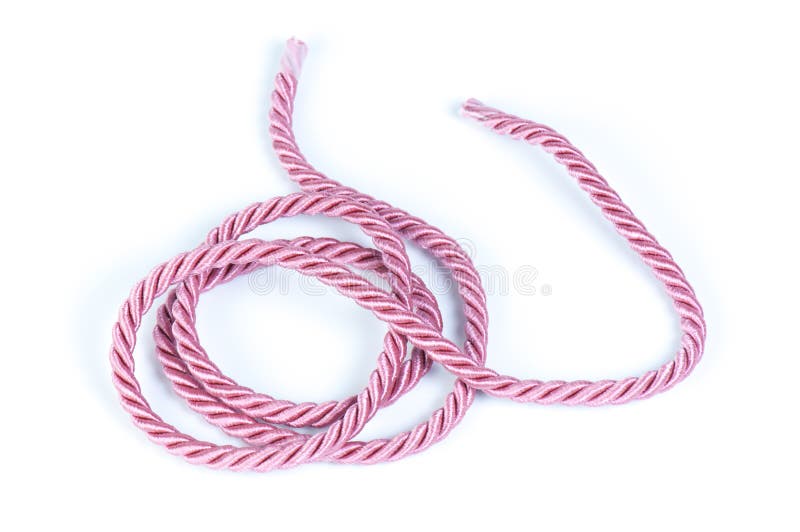 Pink Rope Bow Flower Form Isolated on White Stock Image - Image of ...