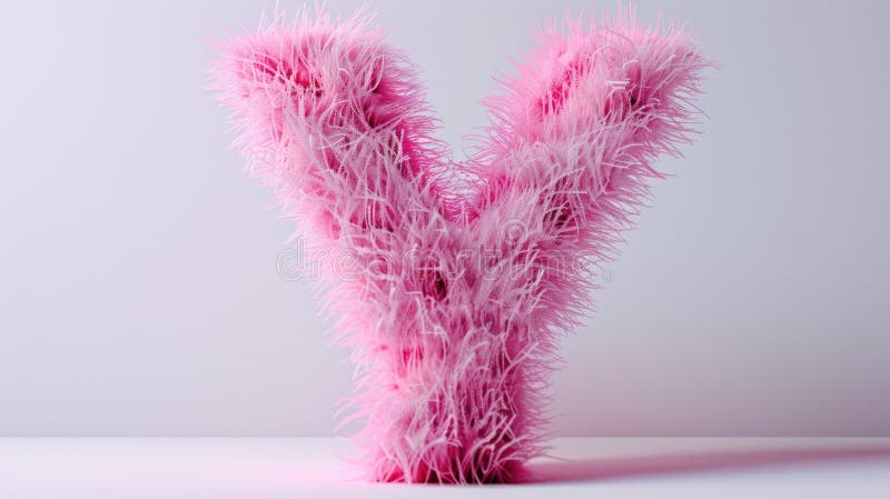 A Decorative Pink Vase Filled with Many Pink Feathers Stock Image ...