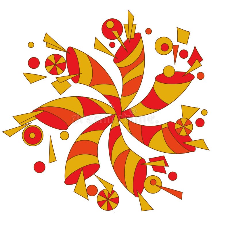 Decorative Pinwheel Form Cornucopia Stock Illustrations – 2 Decorative ...