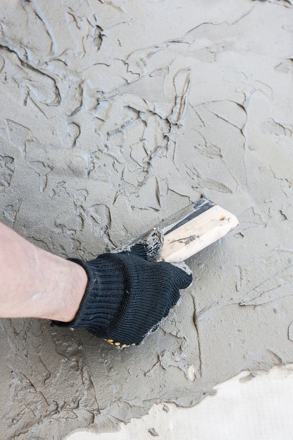 Decorative Plaster Coating, Master Making the Texture of Venetian ...