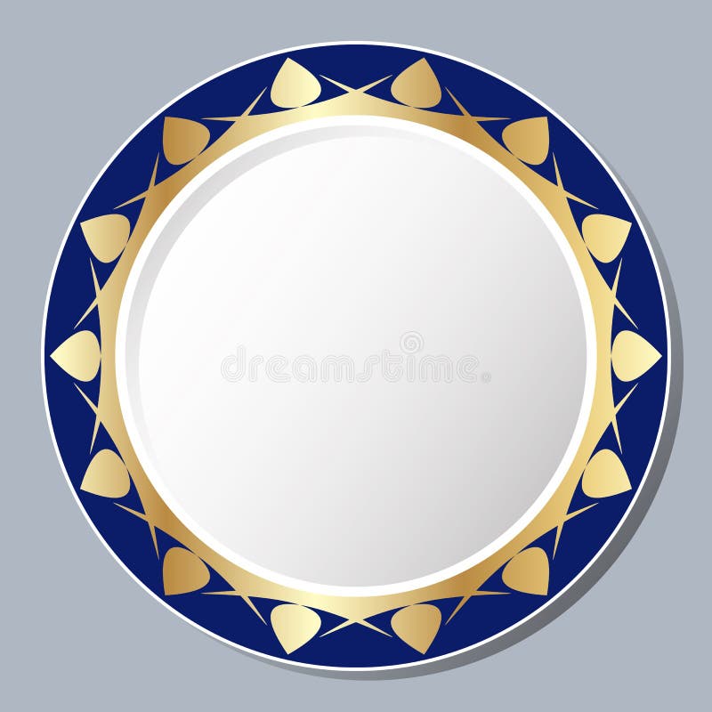 Decorative Plate with Abstract Floral Design. Round Pattern Composition ...