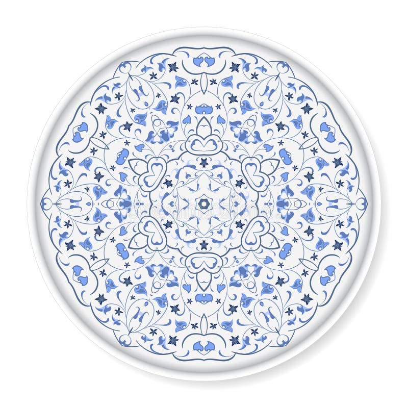 Blue Ceramic Plate Pattern Stock Illustrations – 2,064 Blue Ceramic ...