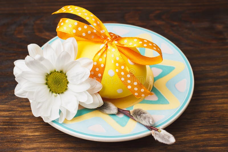 Decorative Plate with Easter Egg Stock Photo - Image of celebration ...