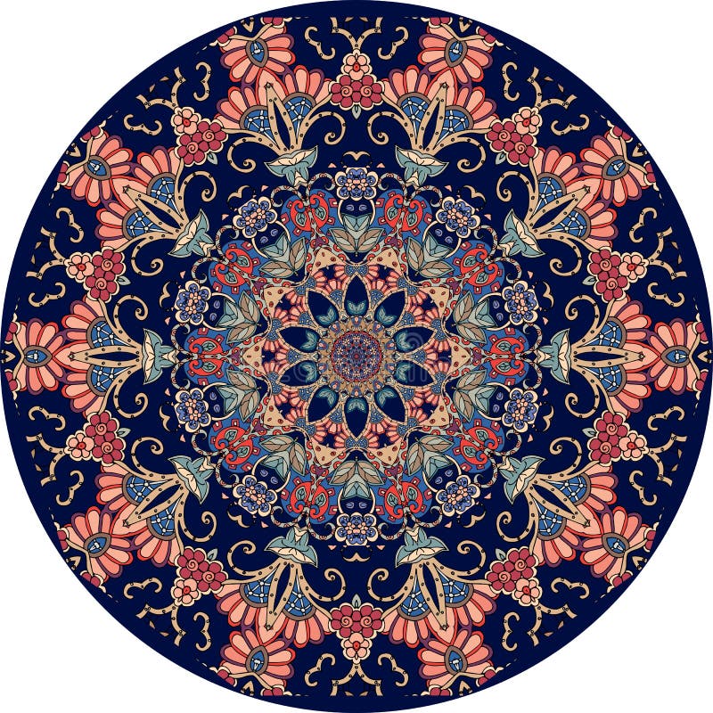 Decorative Plate in Indian Style. Vector Illustration Stock Vector ...