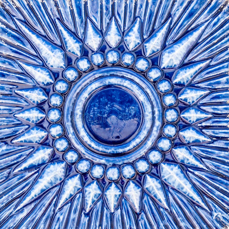 Decorative Plate Surface with Blue Patterns Stock Image - Image of ...
