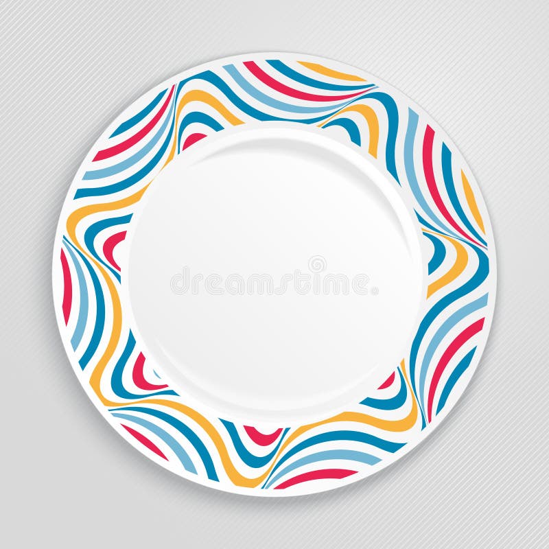 Decorative Plate, Top View. Stock Vector - Illustration of dinnerware ...