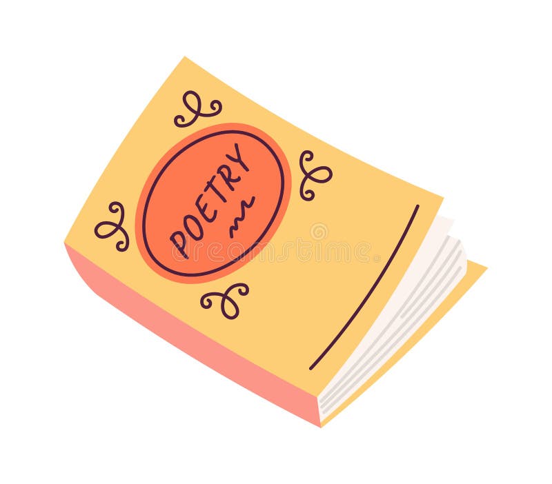 Decorative Poetry Book Flat Icon Reading Literature Stock Vector ...