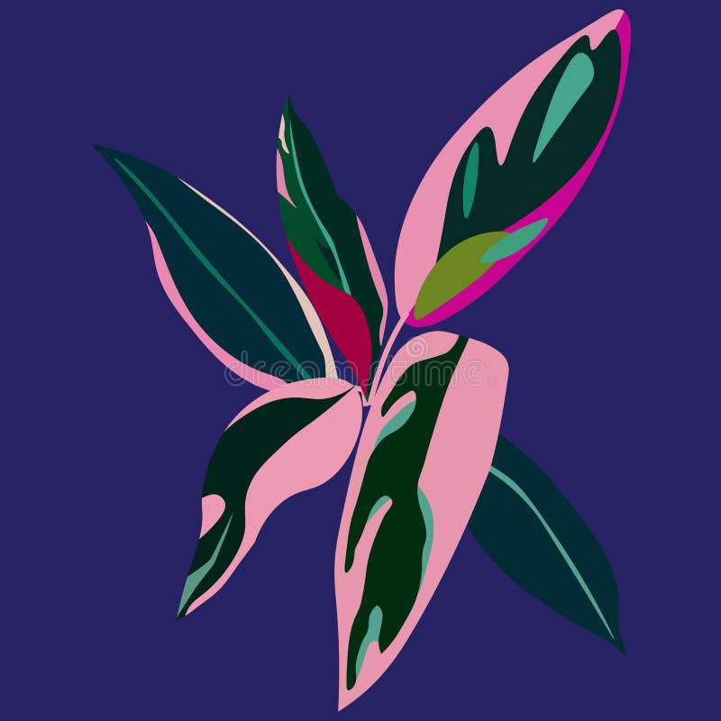 Decorative Poster with a Bright Indoor Plant, Modern Abstract Interior ...