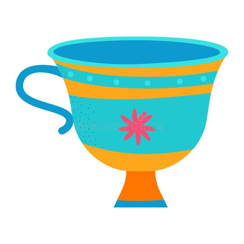 Decorative Pot with a Handle - Flat Design Style Single Isolated Object ...