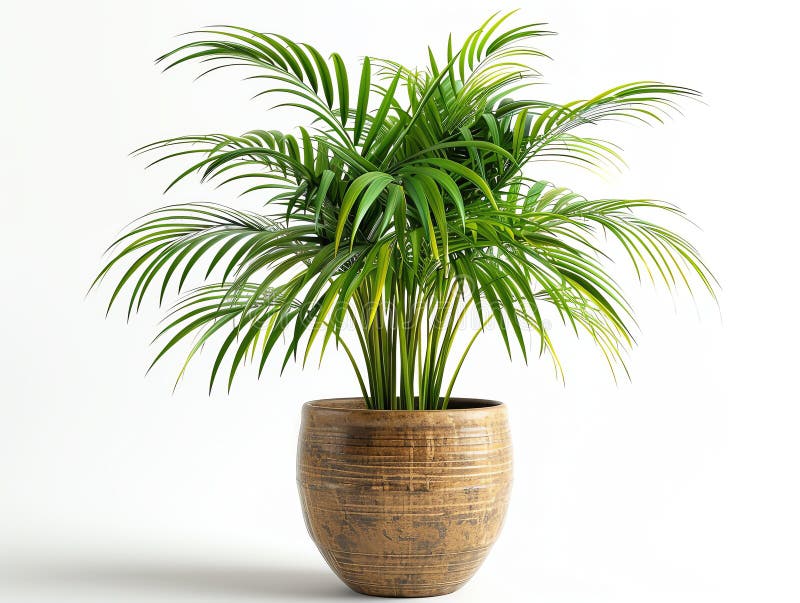 A Decorative Potted Palm in a Stylish Ceramic Pot, Modern Elegance ...