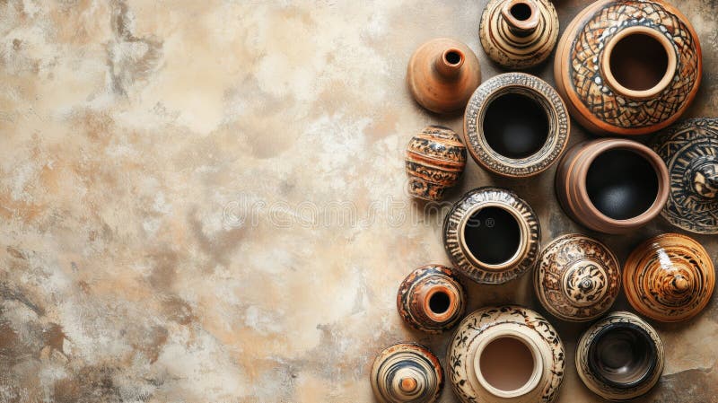 Decorative Pottery Collection, Various Shapes and Designs Stock Photo ...