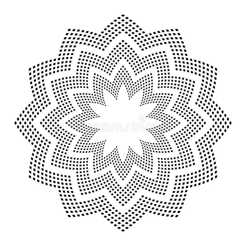 Radial Geometric Dots Pattern Mandala Stock Vector - Illustration of ...