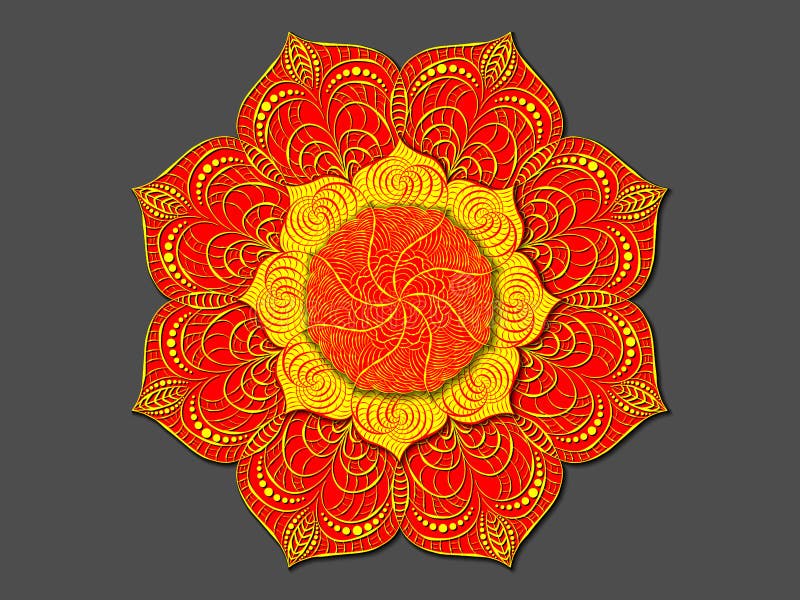 Decorative Radial Ornament in the Form of a Mandala Stock Vector ...
