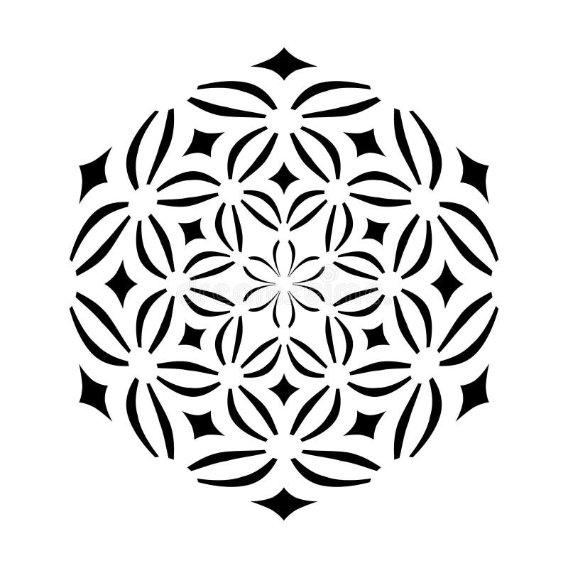 Decorative Radial Pattern in Hexagon Shape Stock Vector - Illustration ...