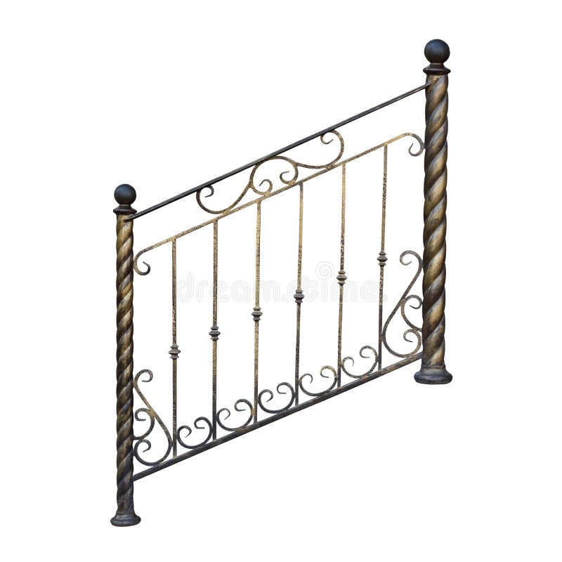 Decorative Railing with Ornaments. Stock Photo - Image of locked, fence ...