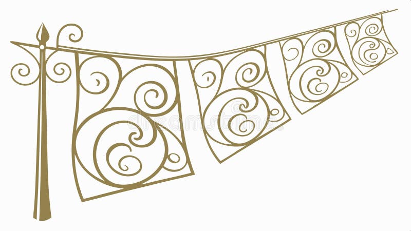 Decorative Railing Segment, Elegant Architectural Ornament. Metalwork ...
