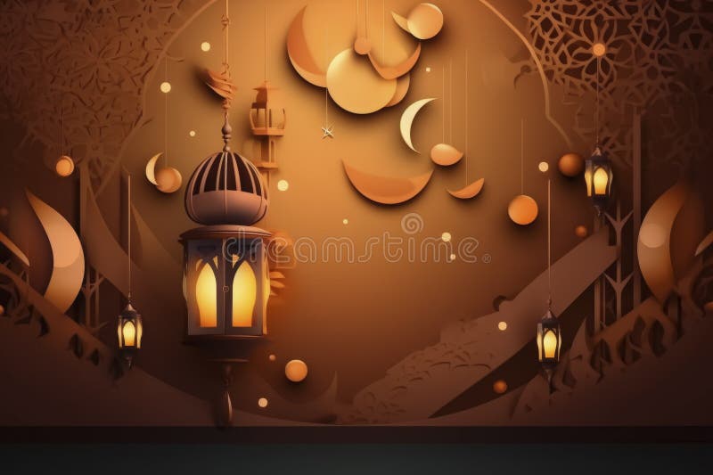 Ramadan Lanterns and Islamic Patterns Decoration Stock Photo - Image of ...