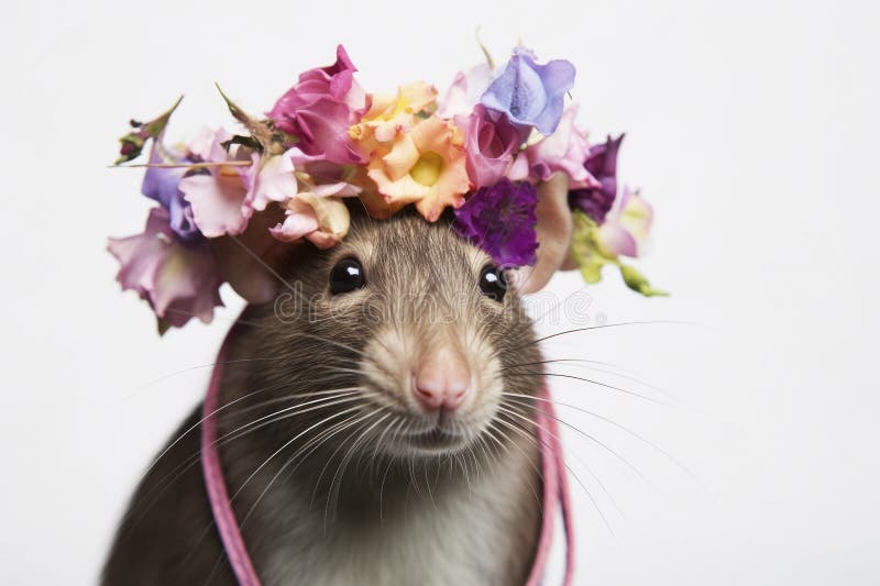 Decorative Rat on a Light Background. Generative AI Stock Image - Image ...