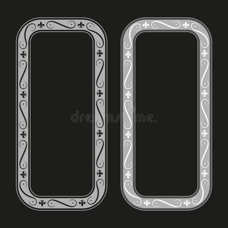 Decorative Rectangle Frame. Ornamental Black Design. Classic Floral ...