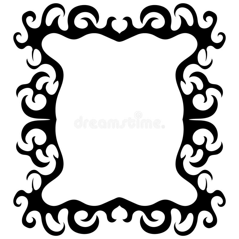 Decorative Rectangle Frame. Retro Neo Tribal Baroque Ornament Stock ...