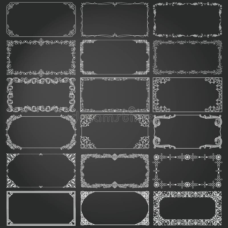 Decorative Rectangle Frames and Borders Set Vector Stock Vector ...