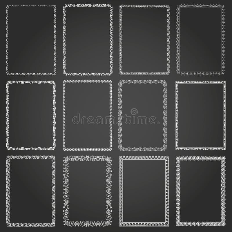Decorative Rectangle Frames and Borders Set Vector Stock Vector ...