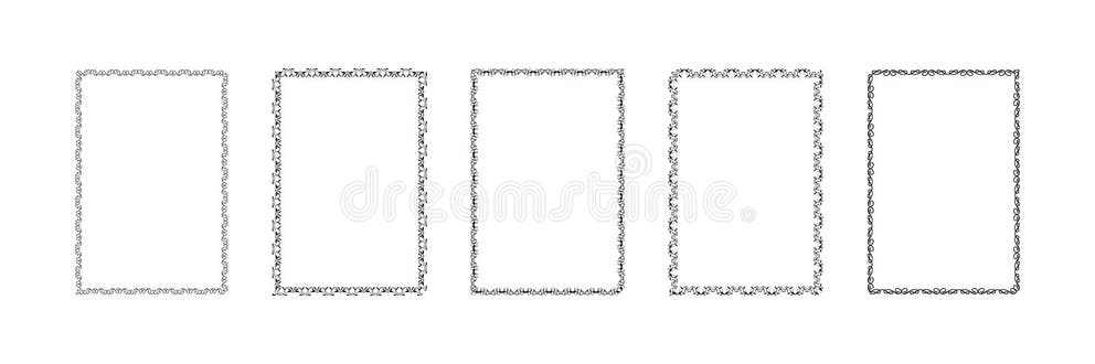 Decorative Rectangle Frames and Borders Set Vector Stock Vector ...