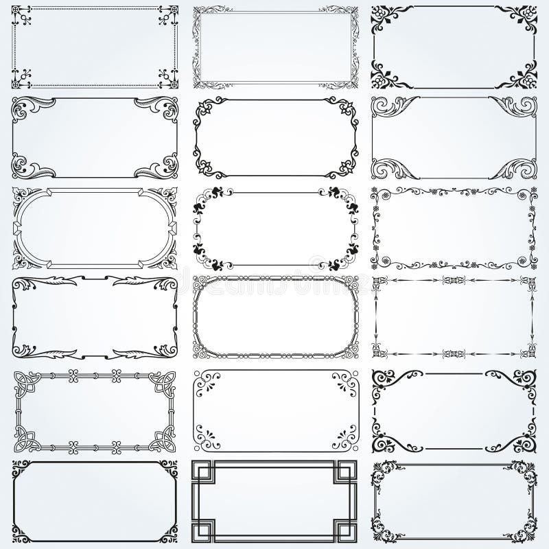 Decorative Rectangle Frames and Borders Set Vector Stock Vector ...