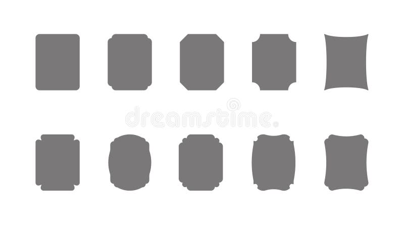 Decorative Rectangle Tag Label Form for Note Text Set. Vintage ...