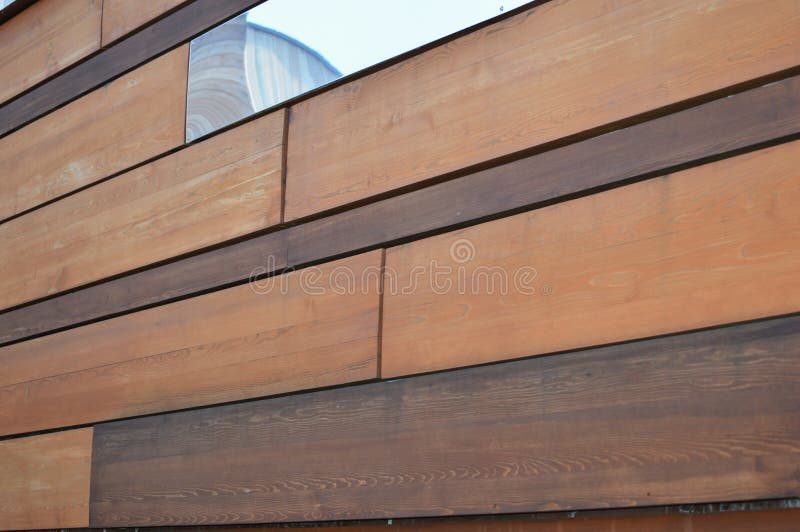 Decorative Rectangular Brown Planks, Wood and Mirror Panels in Abstract ...