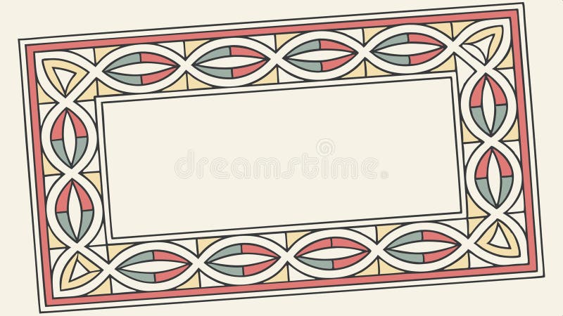 Decorative Rectangular Frame With A Distinct Geometric Pattern Border Vector Design Generative