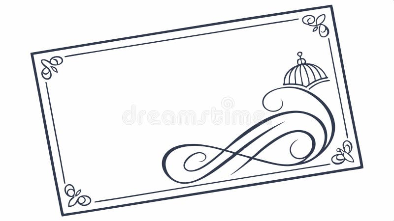Decorative Rectangular Frame With An Elegant Corner Scroll Element Vector Design Generative Ai