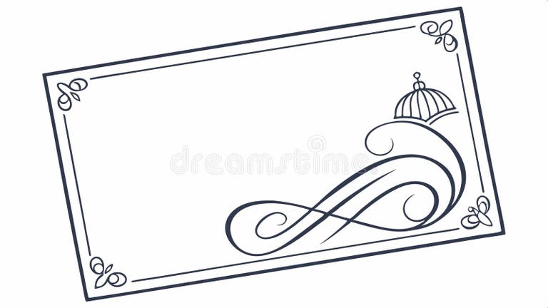 Decorative Rectangular Frame with an Elegant Corner Scroll Element ...