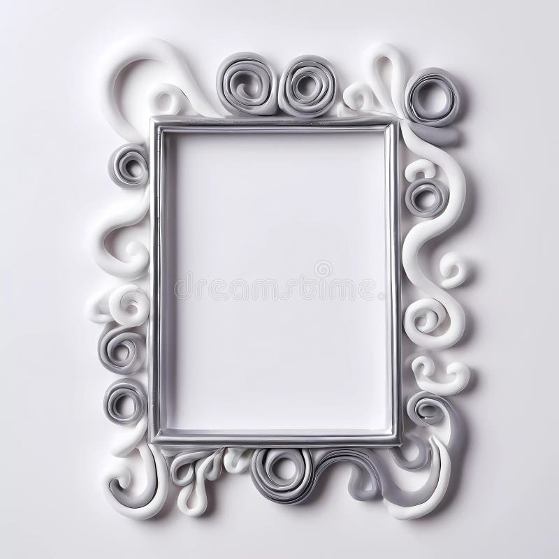 A Decorative Rectangular Frame Showcases a Unique Design with Swirling ...