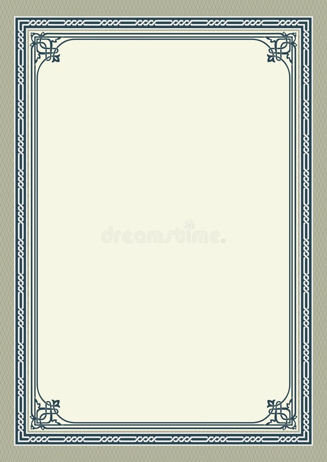Decorative Rectangular Framework for Card, Book Cover, Certificate ...