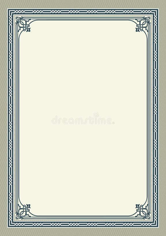 Decorative Rectangular Framework for Card, Book Cover, Certificate ...